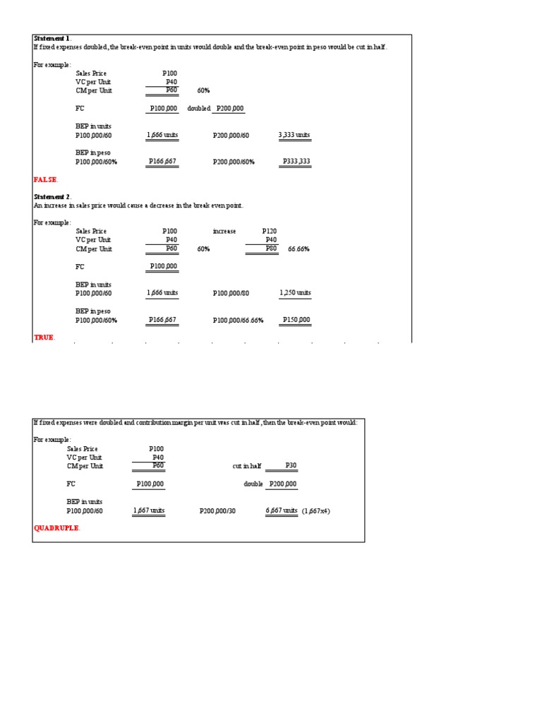 CVP Analysis Quiz and Solution | PDF | Business Process | Accounting
