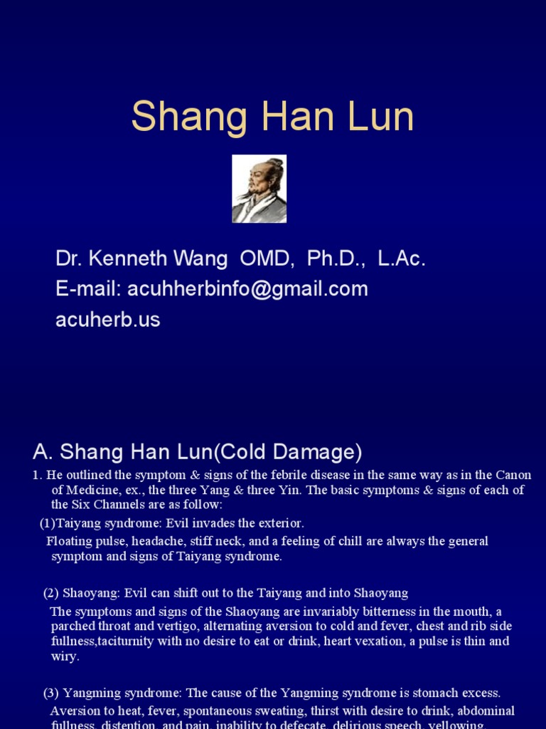 Shang Han Lun | PDF | Traditional Chinese Medicine | Yin And Yang
