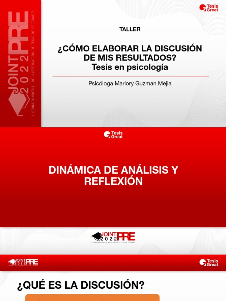 ¿Cómo Elaborar La Discusión de Mis Resultados - Tesis en Psicología | PDF