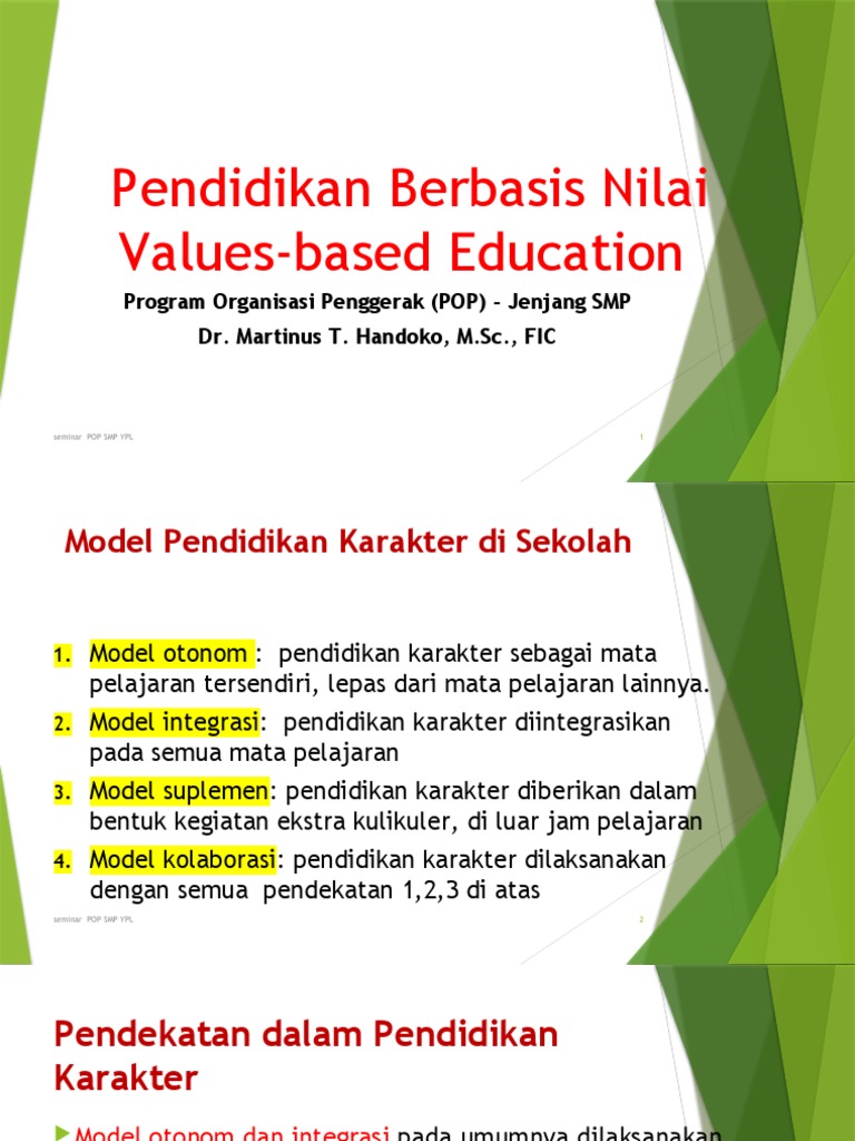 Pendidikan Berbasis Nilai - FGD II - 1 (Br. Warto) | PDF