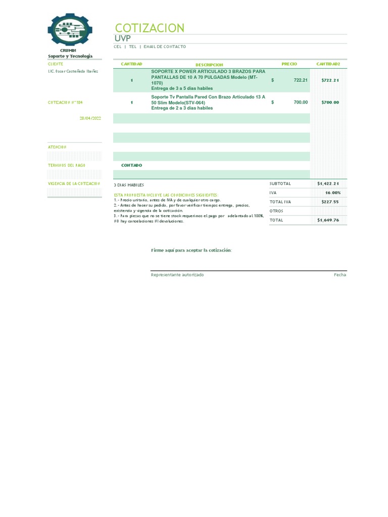 Formato de Cotizacion | PDF