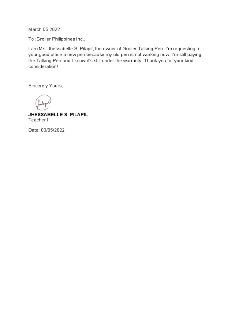 Letter To Change Grolier Talking Pen | PDF