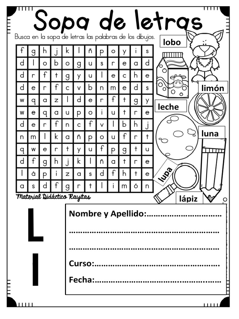 Actividad Letra L | PDF