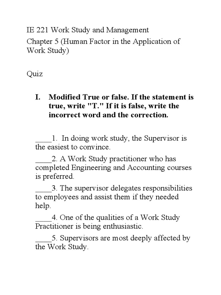 Human Factor Quiz | PDF