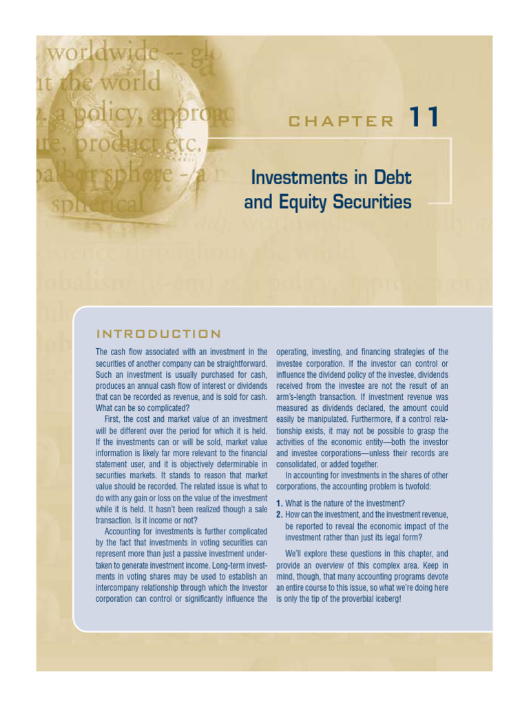 Investments in Debt & Equity | PDF