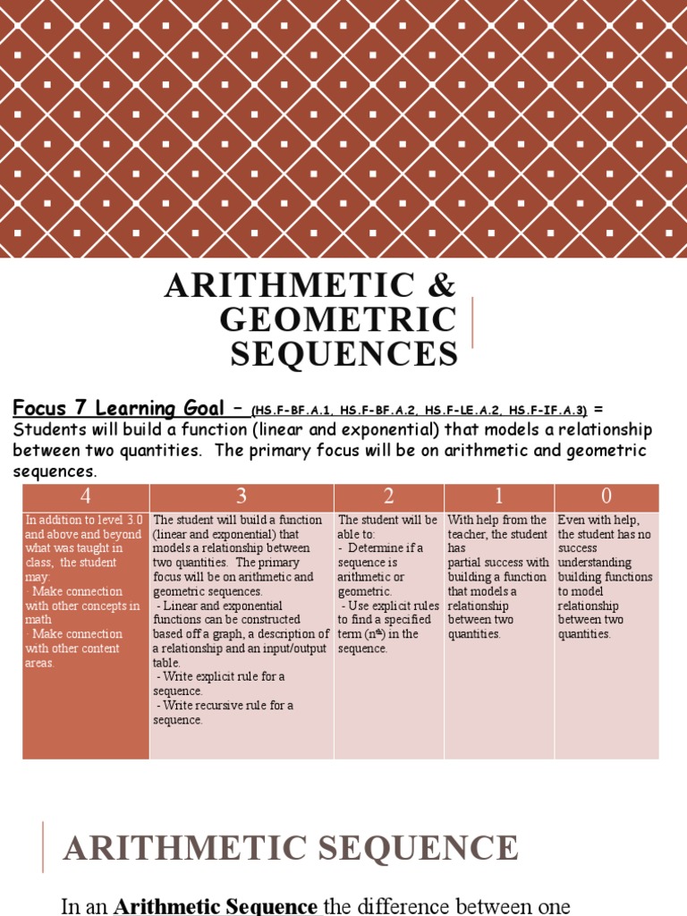 Arithmetic And Geometric Sequences Pdf Function Mathematics Applied Mathematics