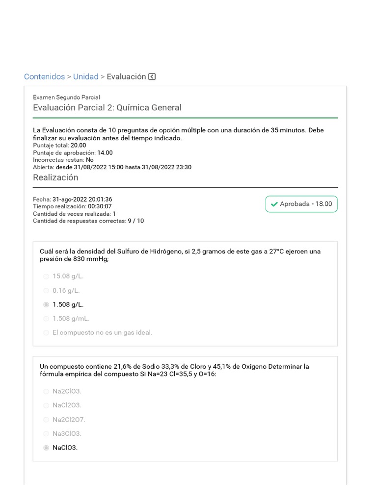 Quim p2 nt18 | PDF | Gases | Mole (Unidad)