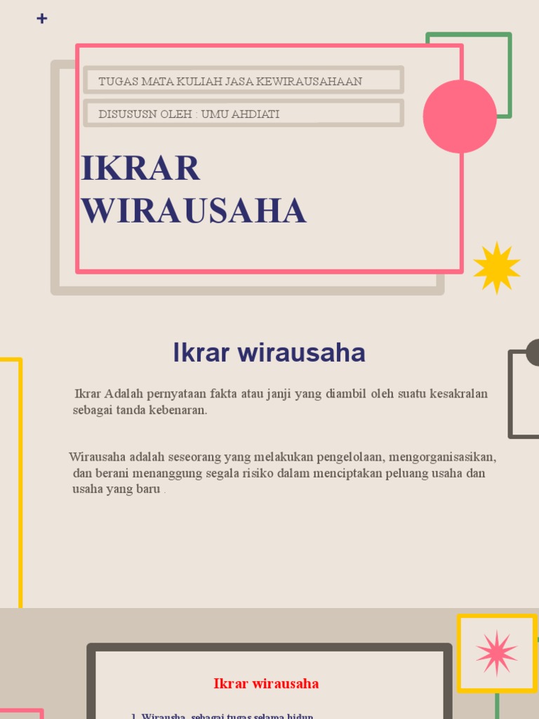 Ikrar Wirausaha | PDF