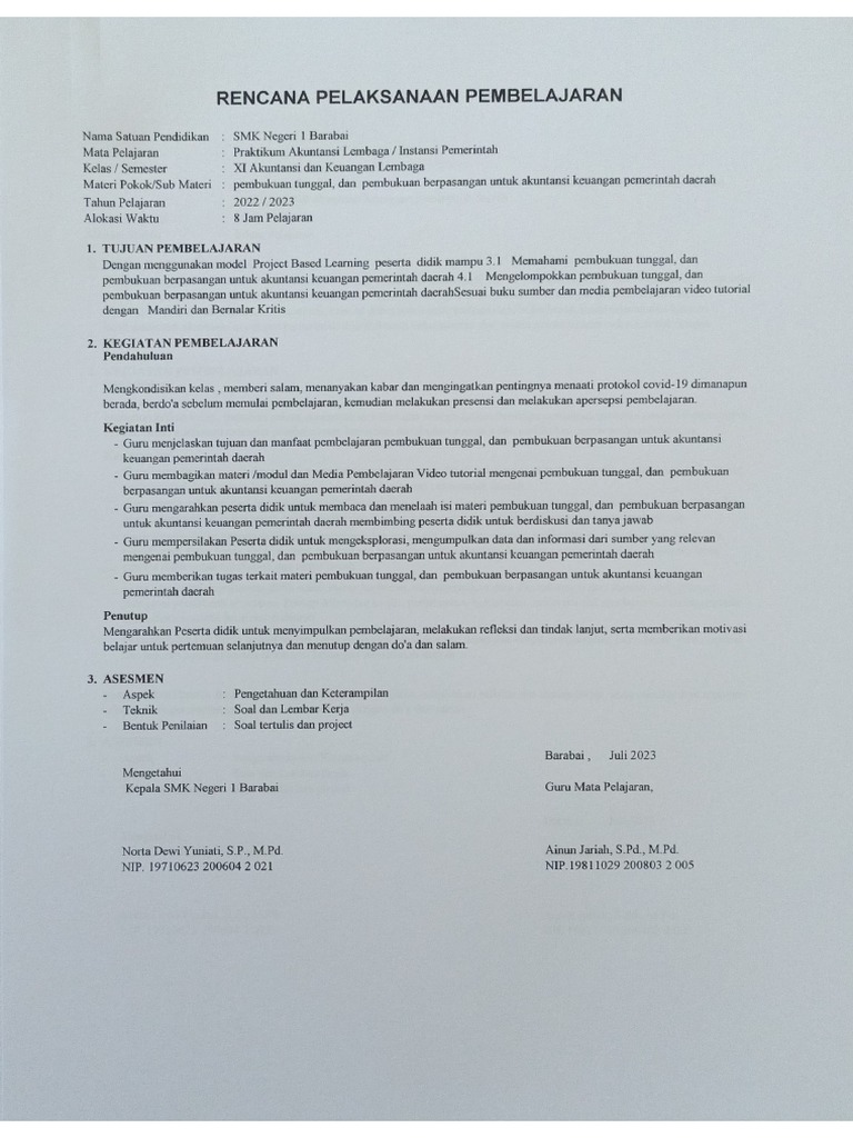 RPP Palp Kelas Xi Akl | PDF