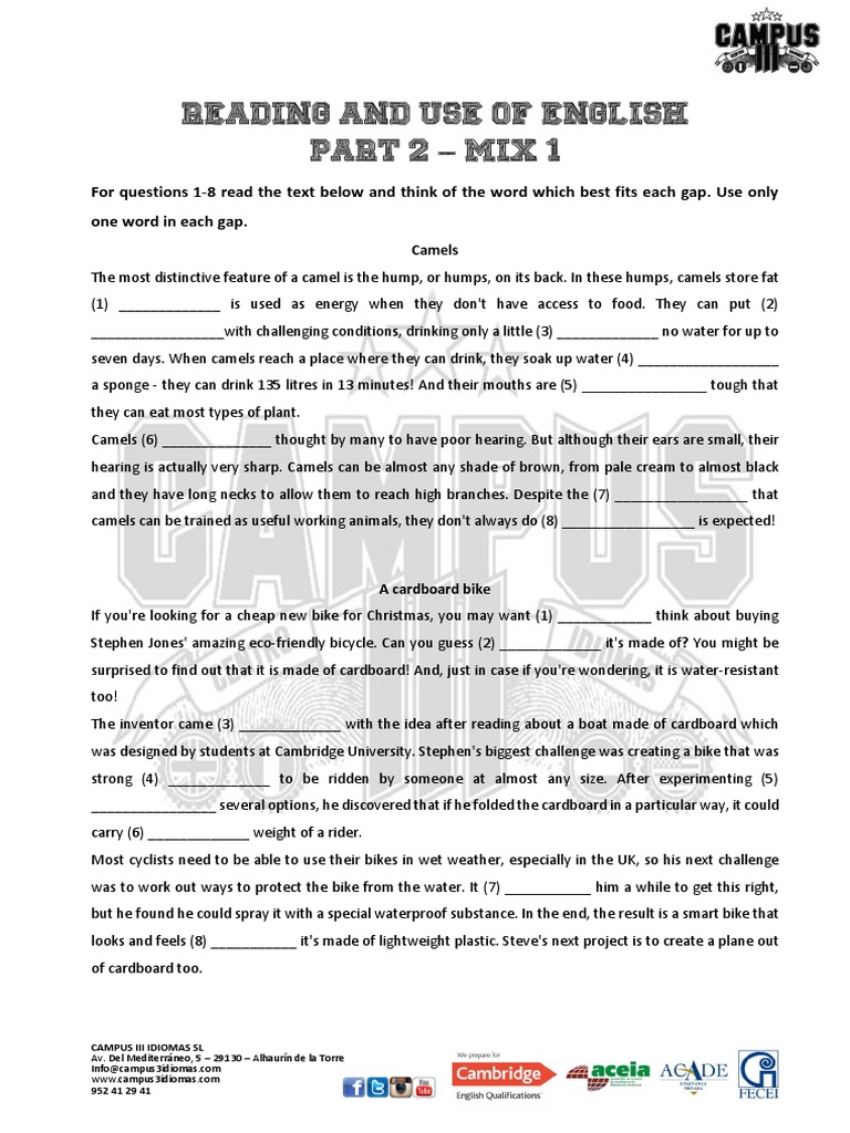 B2 English Reading Comprehension Exercises | PDF | Perfume | Essential Oil