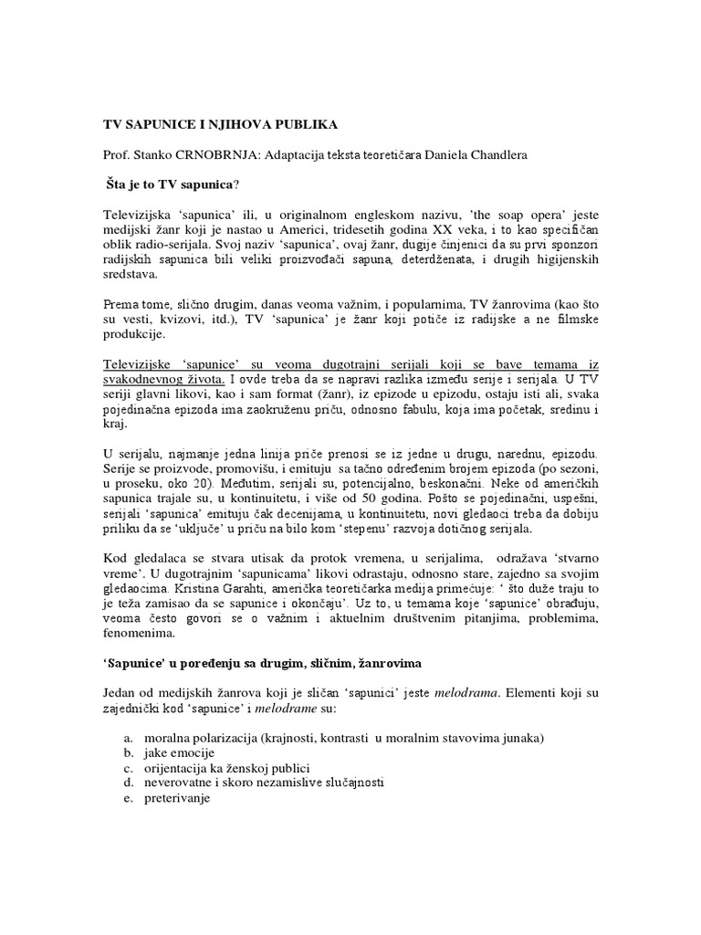 08 TV Sapunice I Njihova Publika | PDF