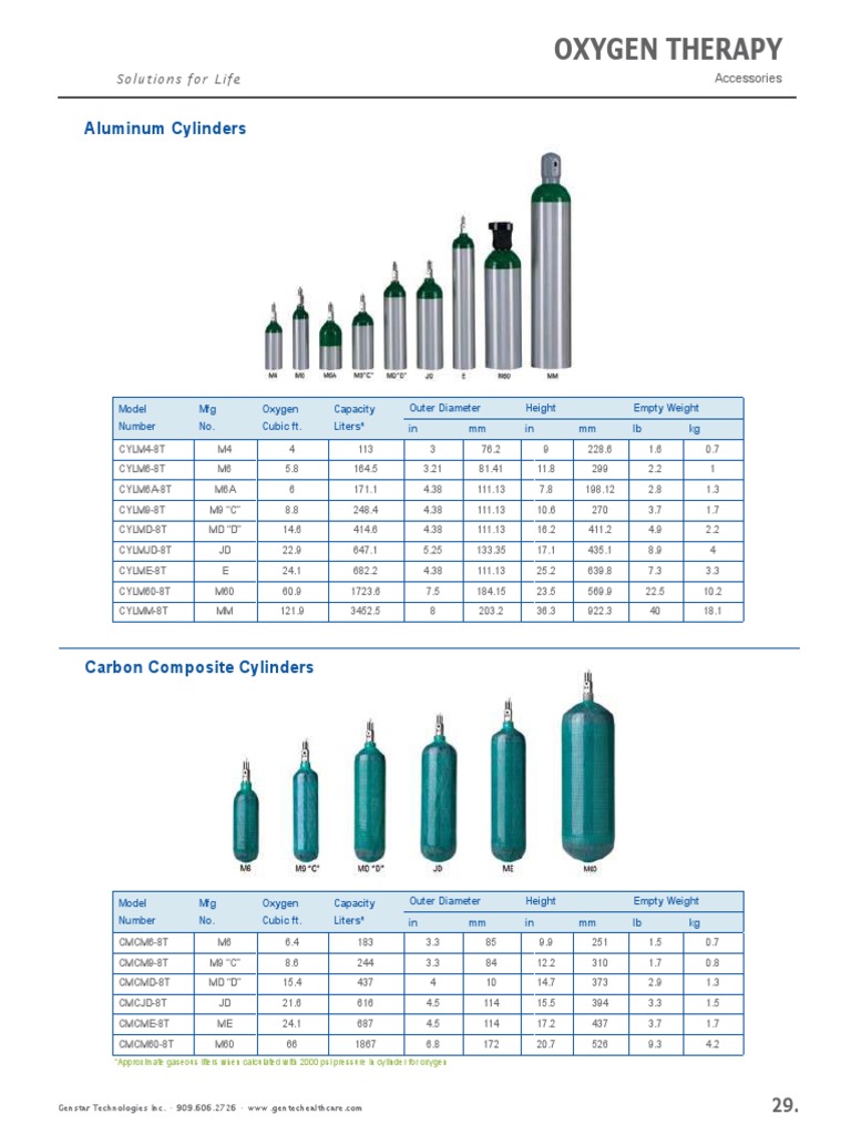 Ficha Técnica Tanque Oxigeno Portatil Tipo E Pdf Gases Chemistry