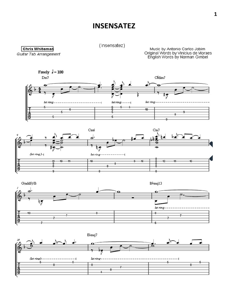 INSENSATEZ-Tom Jobim | PDF