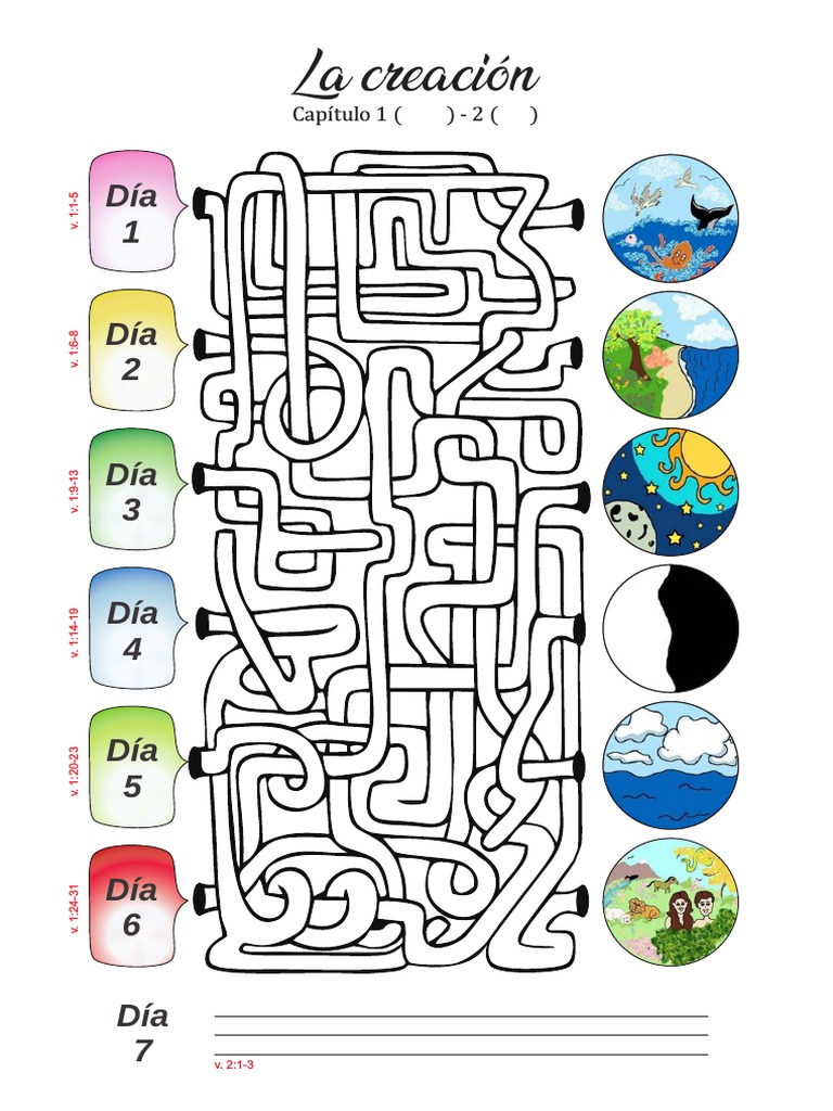 Creación en siete días: Génesis 1-2 | PDF | Métodos y materiales de ...