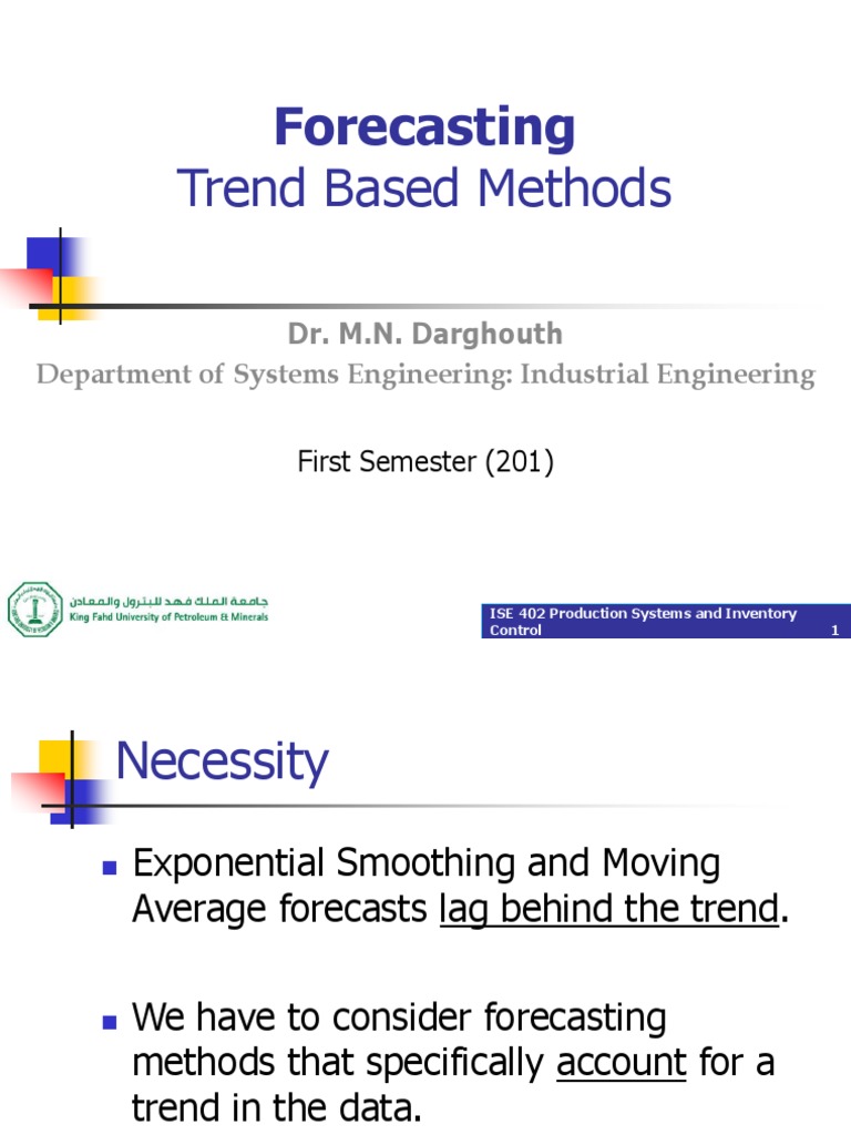Trend Based Forecasting Methods (P2) | PDF | Regression Analysis | Forecasting