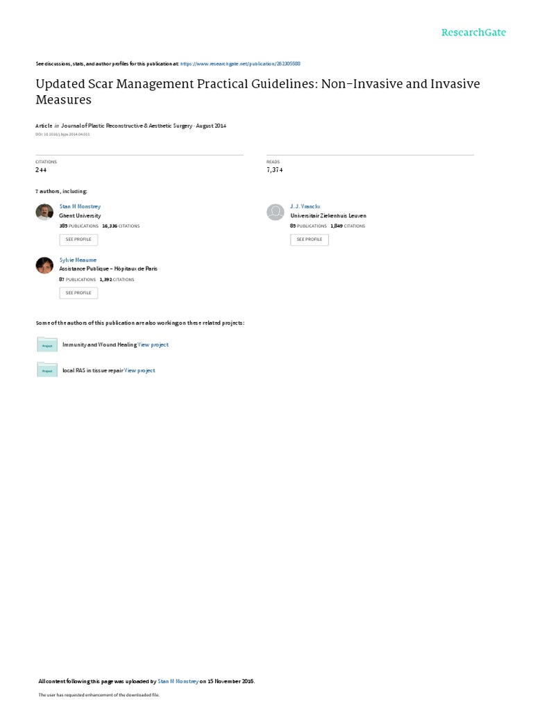 Updated Scar Management Practical Guidelines Non-I | PDF | Scar | Surgery