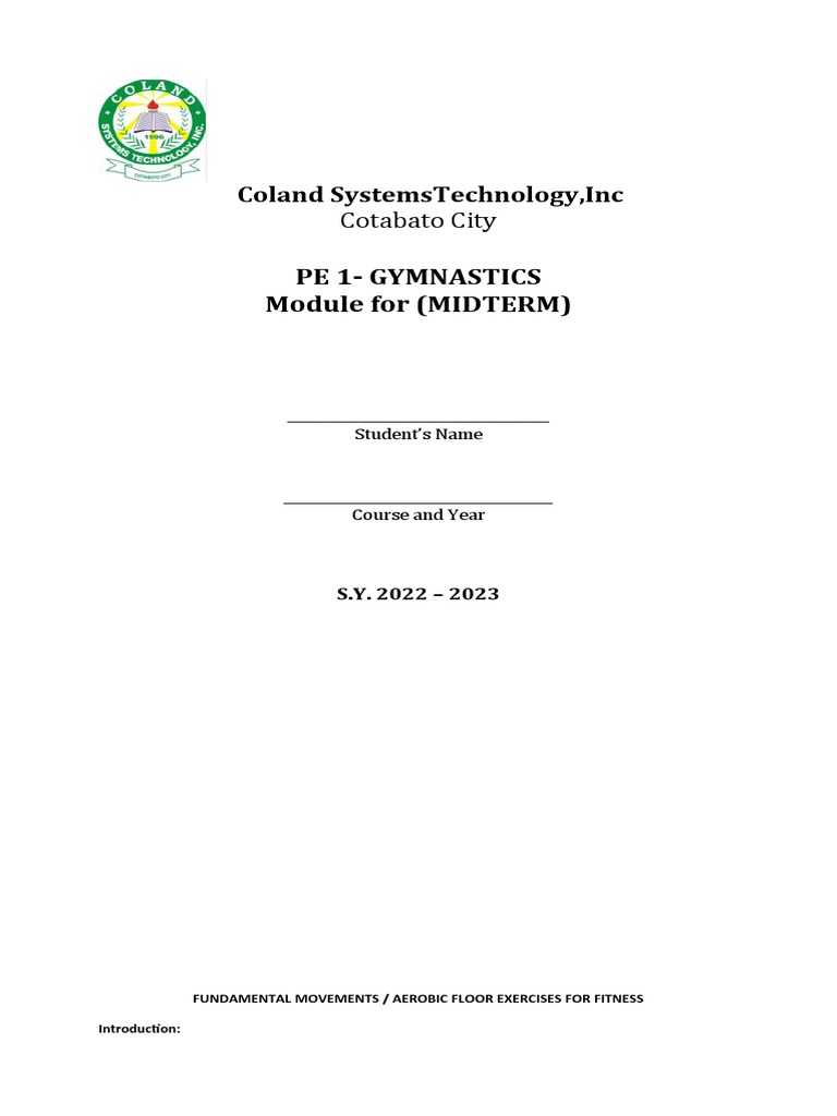 Pe Midterm | PDF | Abdomen | Scoliosis