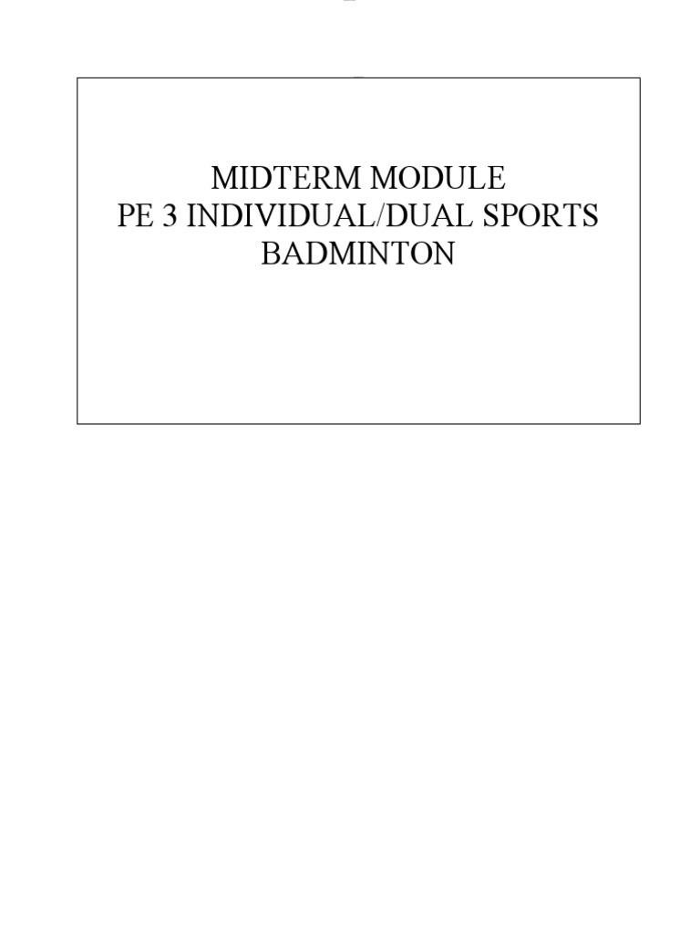 Pe 3 Midterm Modules | PDF | Sports | Athletic Sports