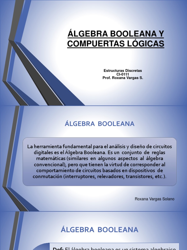 Álgebra Booleana CI0111 | Descargar gratis PDF | Puerta lógica ...