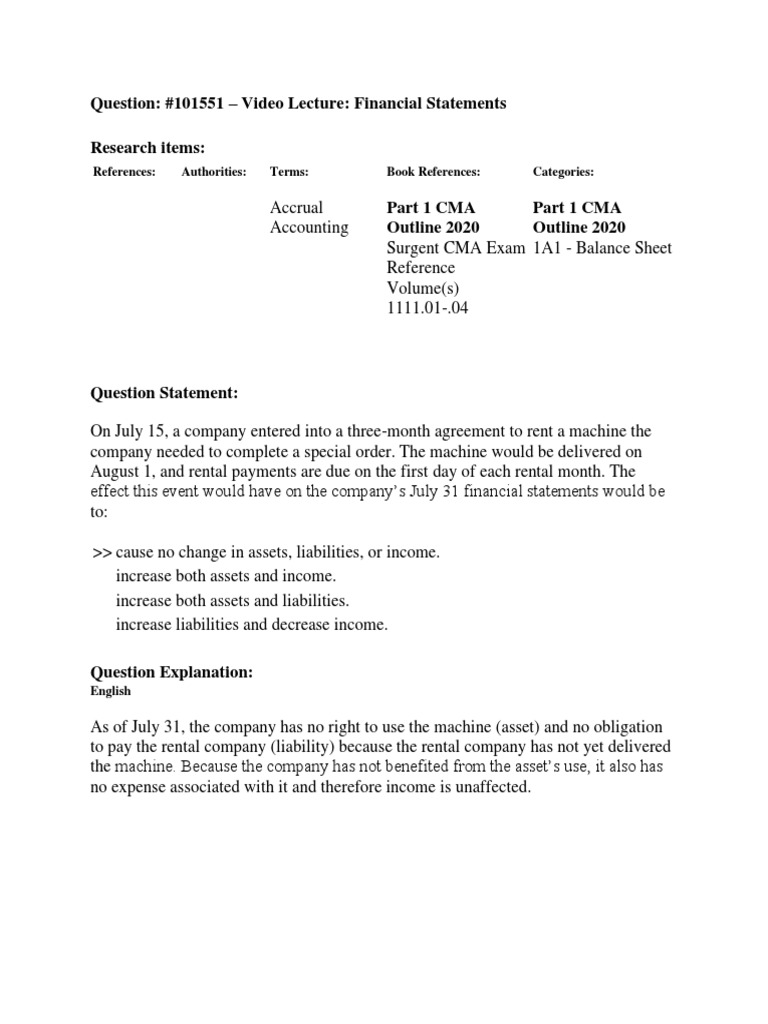 CMA Sample Questions and Answers 2020 | PDF | Return On Investment ...