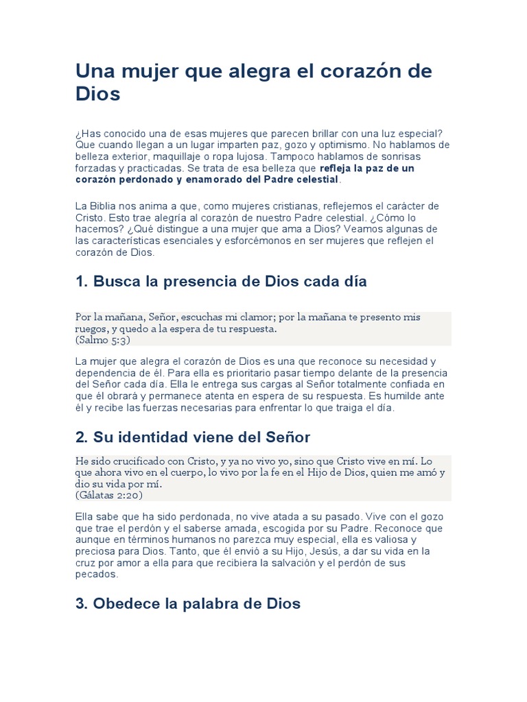 Una Mujer Que Alegra El Corazón de Dios | PDF | Cristo (título) | Perdón