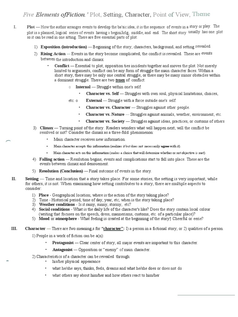 Elements of A Story | PDF | Plot (Narrative) | Narration