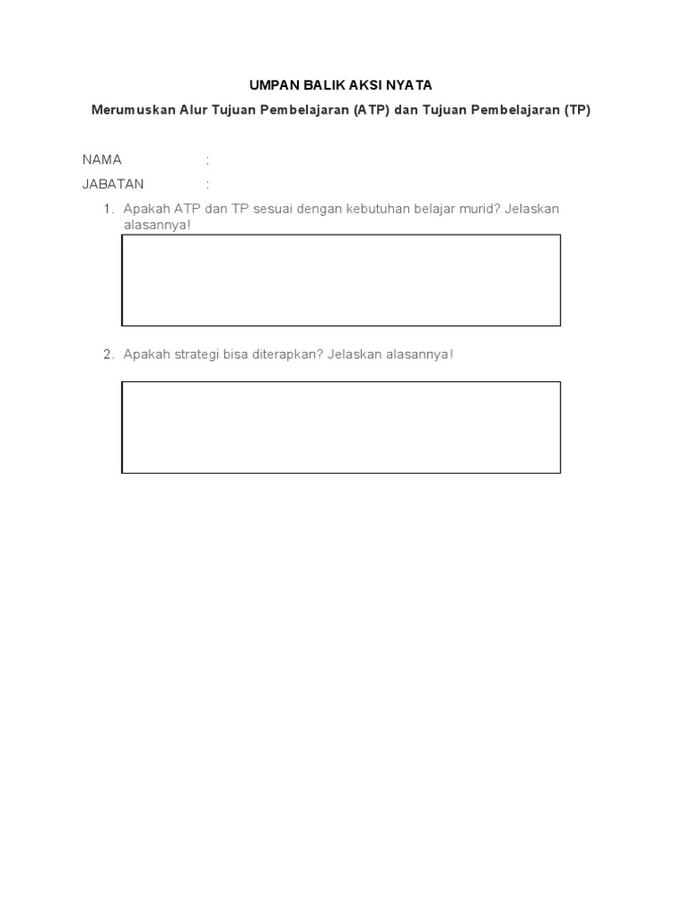 Umpan Balik Aksi Nyata | PDF