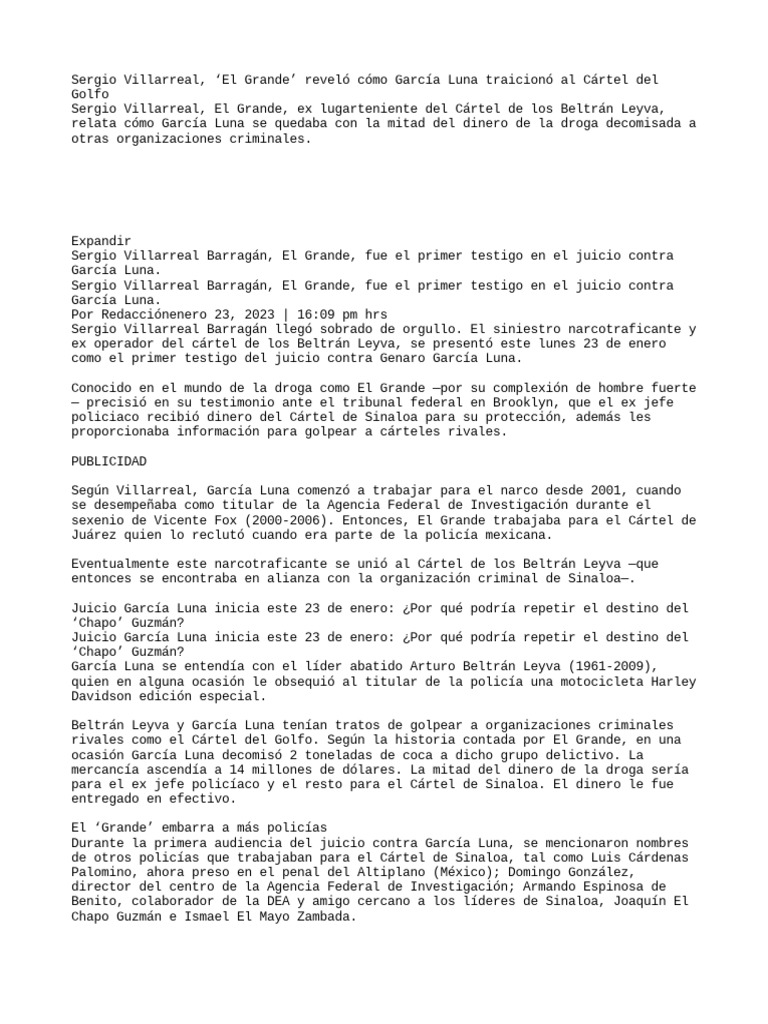 Sergio Villarreal | PDF | Cartel de Sinaloa