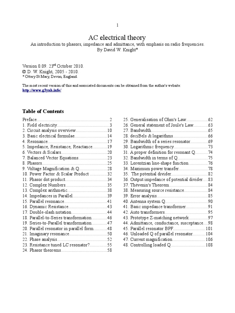 AC Theory | PDF | Field (Physics) | Electric Current