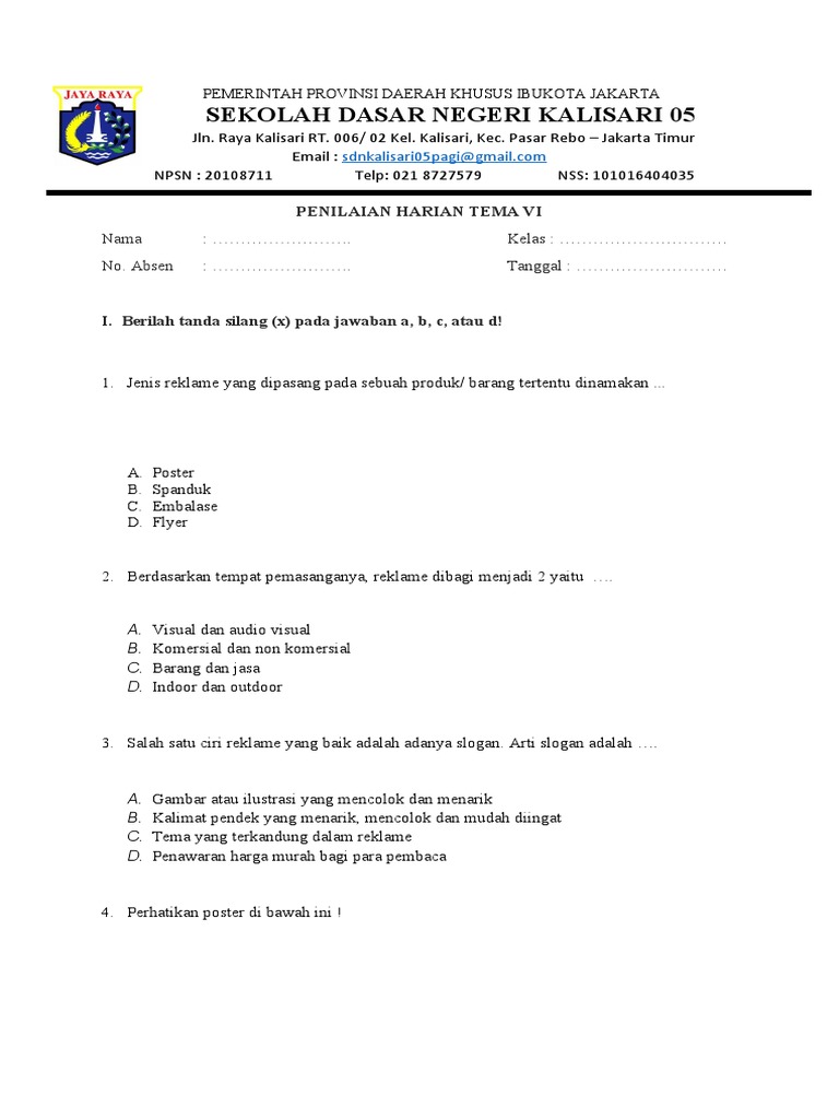 Soal Tema 6 SBDP | PDF