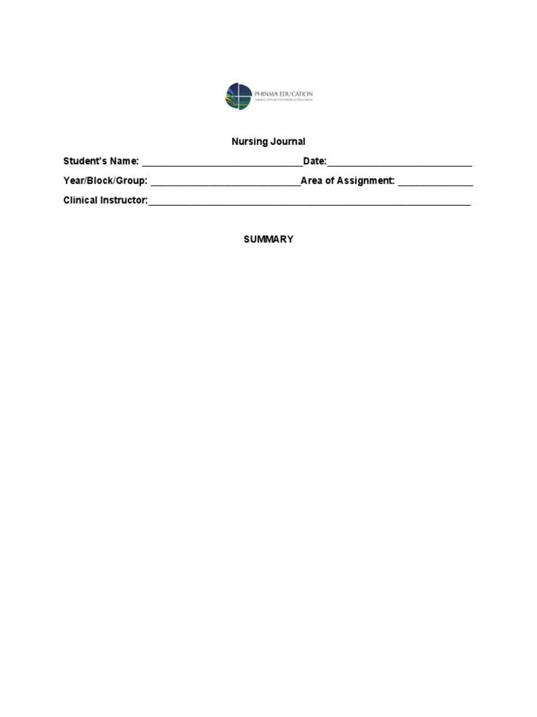 Nursing Journal Template 2223 | PDF | Career & Growth