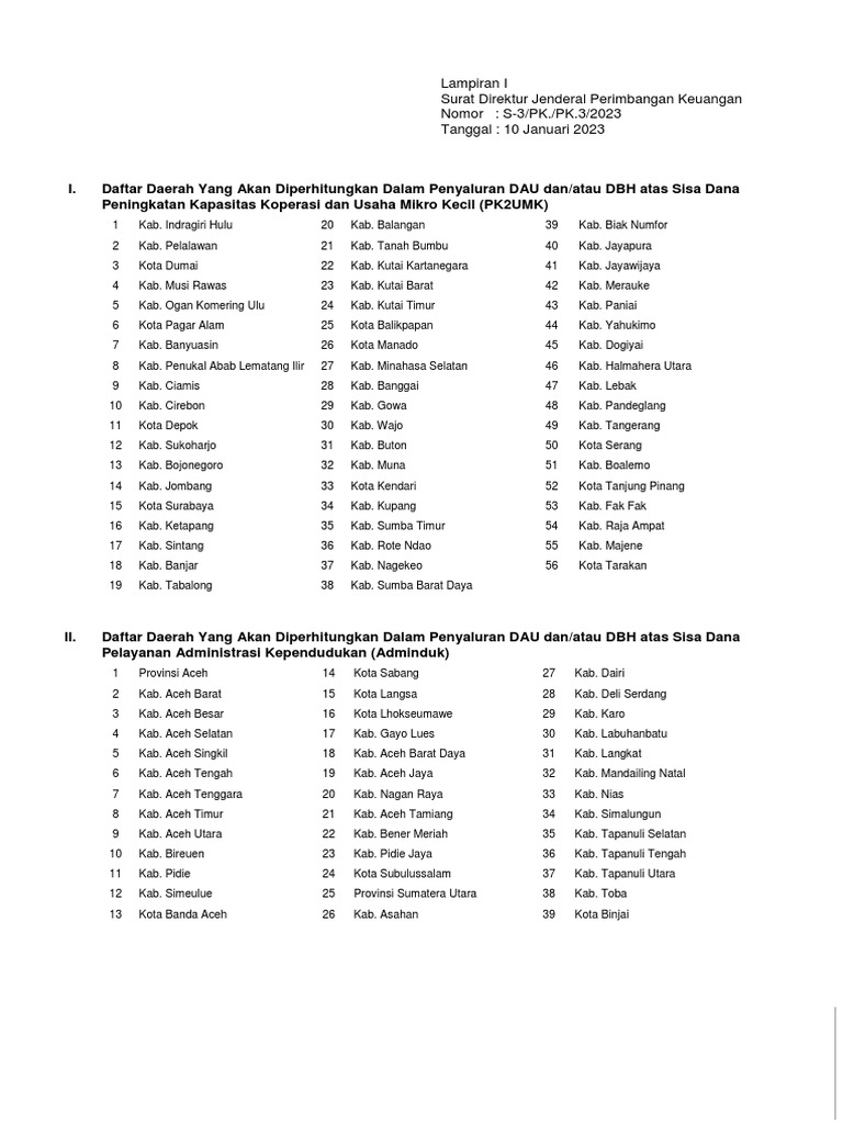 Lampiran I - S-3 - PK - PK.3 - 2023 | PDF