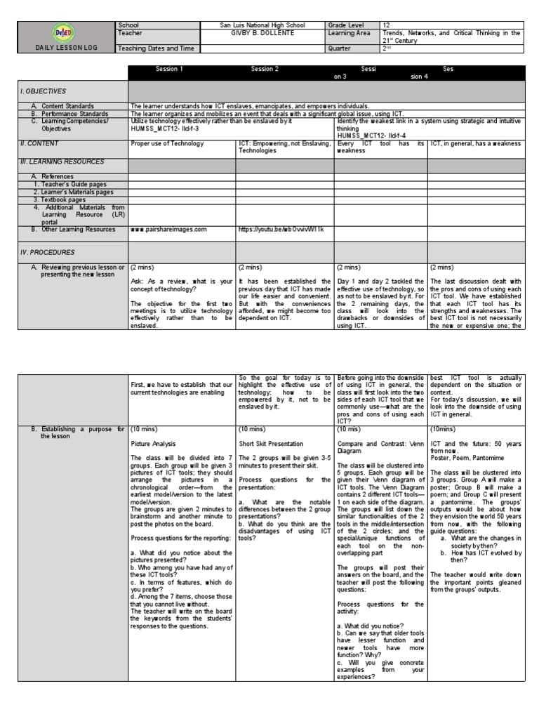 DLP TRENDS Q2 ICT - Proper Use of Technology | PDF | Educational Technology | Information And ...