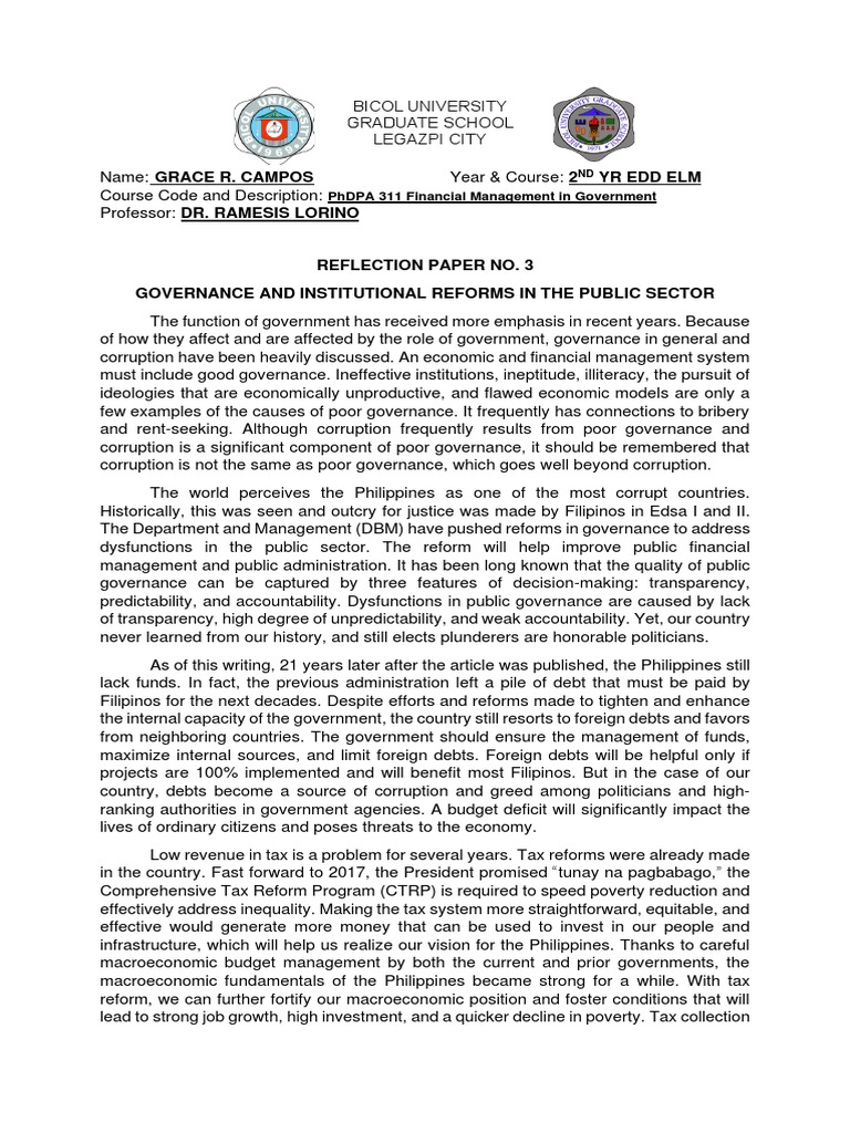 Reflection 3 - Campos, Grace R. | PDF