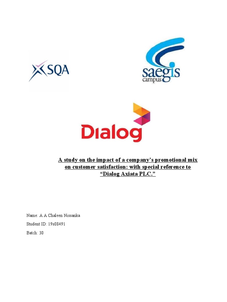 Dialog Consumer Satisfaction | Download Free PDF | Sampling (Statistics ...