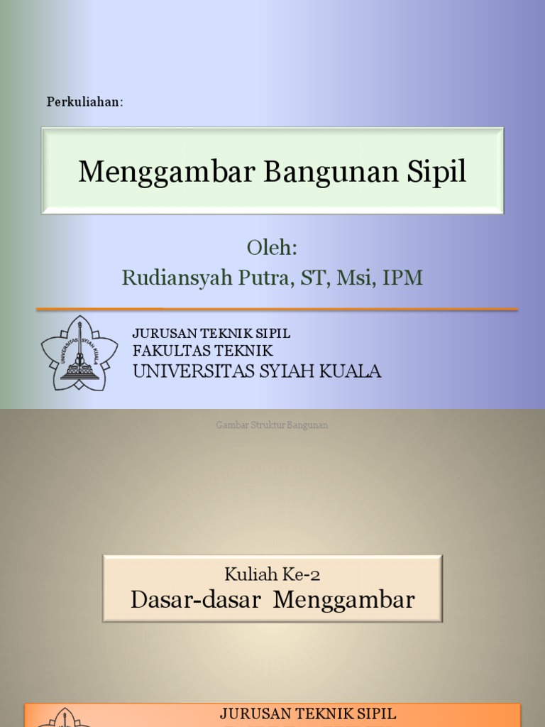 02 Menggambar Bangunan Sipil (Dasar-Dasar Menggambar) | PDF