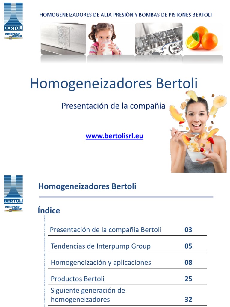 03 Bertoli Corporate 2018 Rev2 Es | PDF | Leche | Productos lácteos