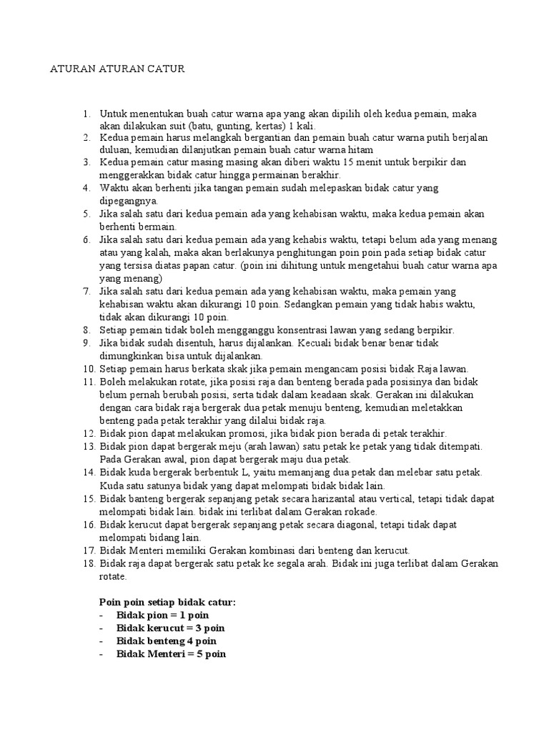 Aturan Aturan Catur | PDF