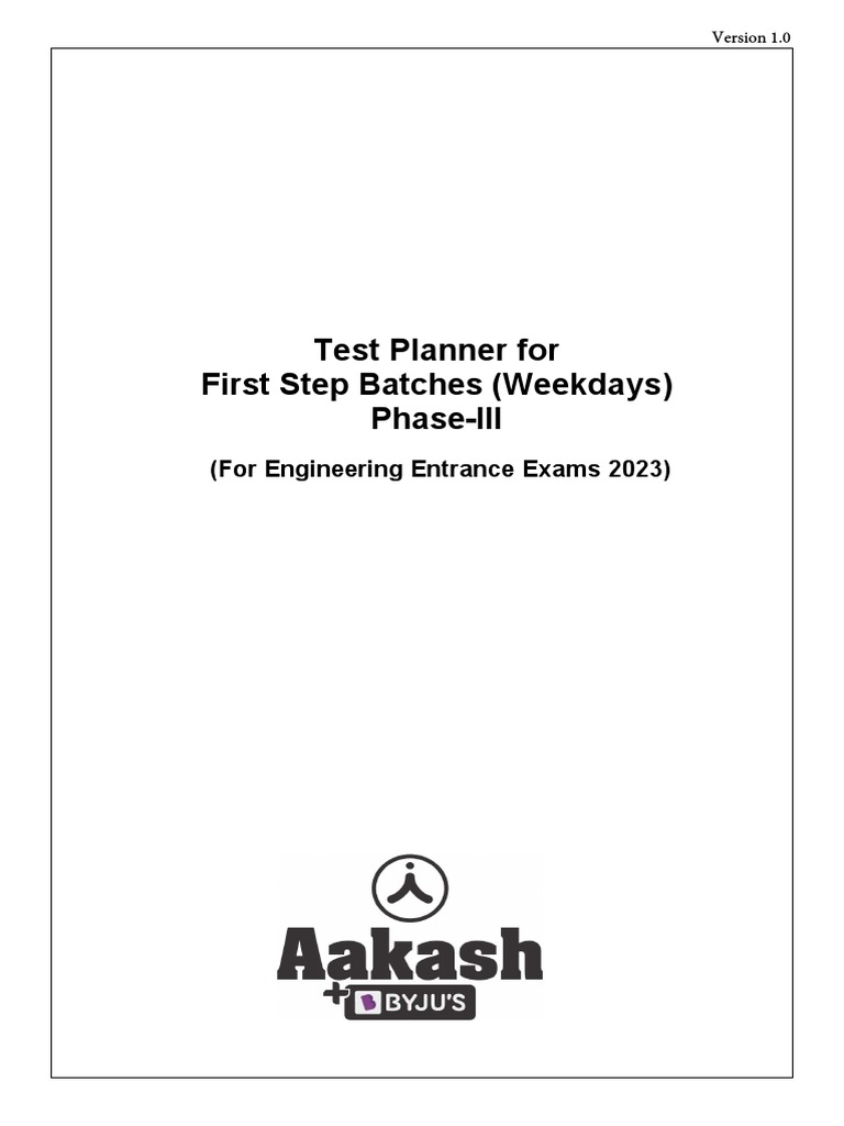 PT - FS Phase 3 UT TE AIATS Planner - AY 2022-23 | PDF | Chemistry | Gases