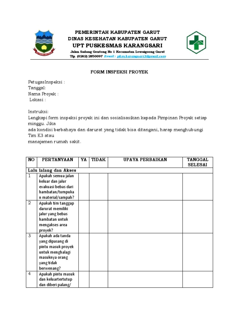1.4.2. Ep4 - Form Inspeksi Proyek | PDF