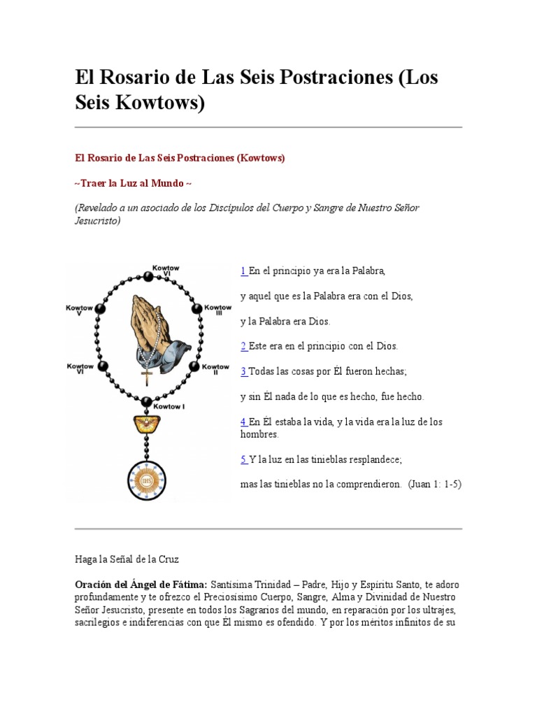 El Rosario de Las Seis Postraciones | PDF | Oración | eucaristía