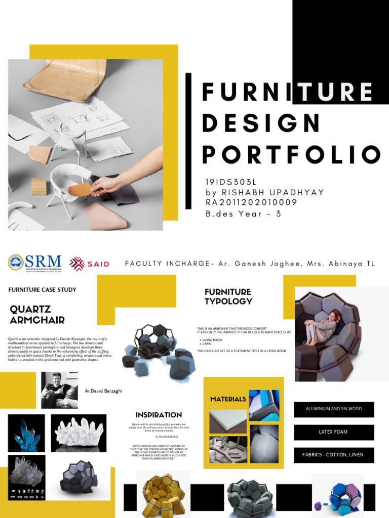 B.Des Furniture Design Portfolio | PDF | Chair | Furniture