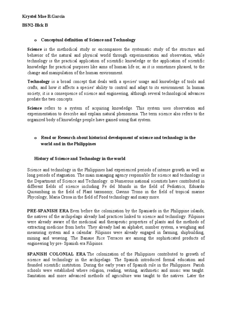 Conceptual Definition of Science and Technology | PDF | Science | Mathematics