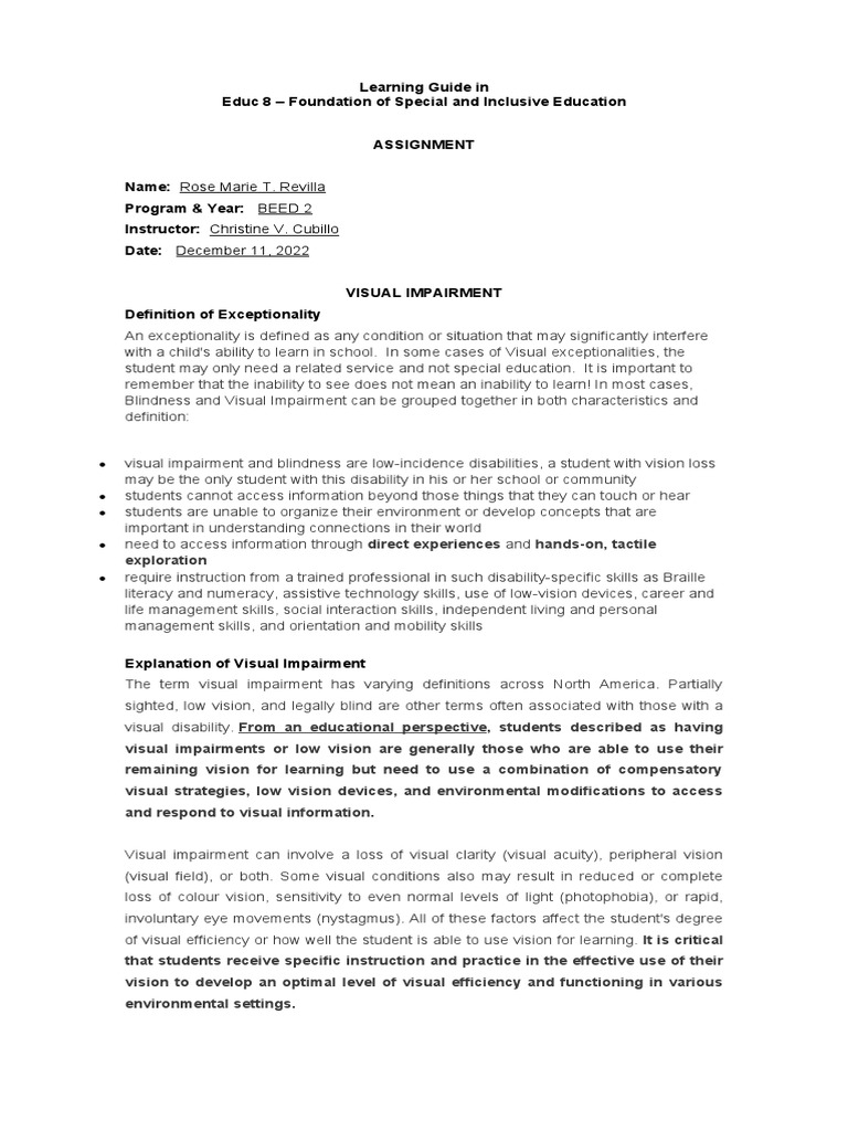 Visual Impairment | PDF | Visual Impairment | Visual Acuity