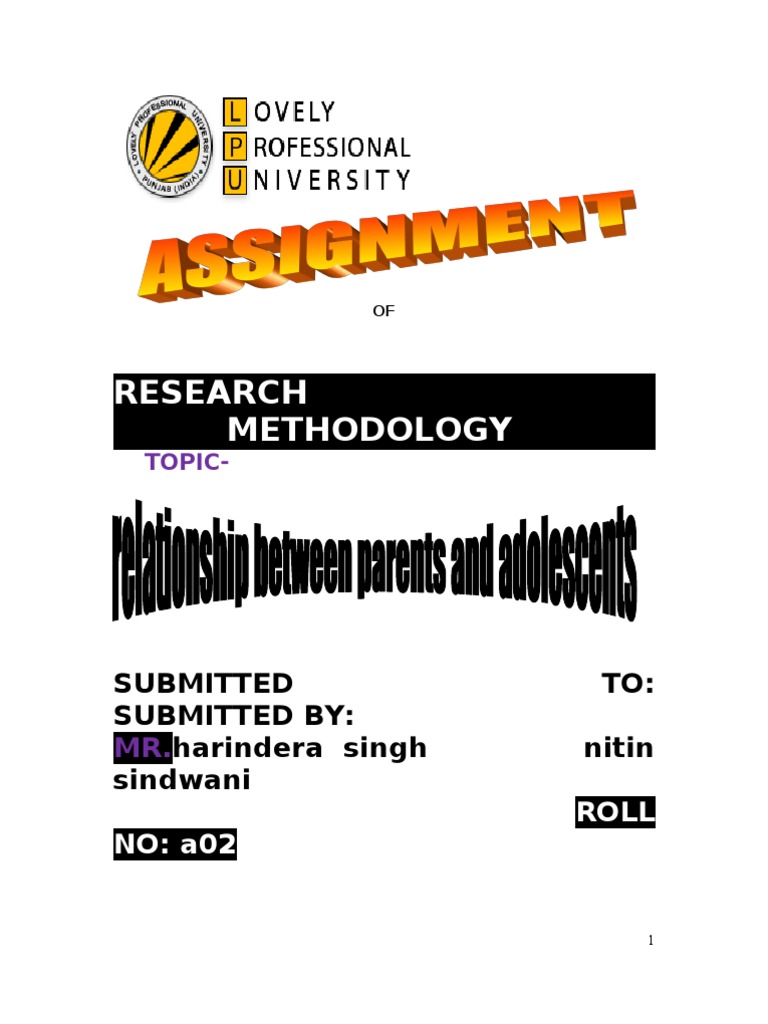 Research Methodology: Submitted TO: Submitted By: Harindera Singh Nitin Sindwani | PDF ...