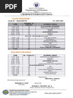 Grade 1 Class Program 2022-2023 | PDF