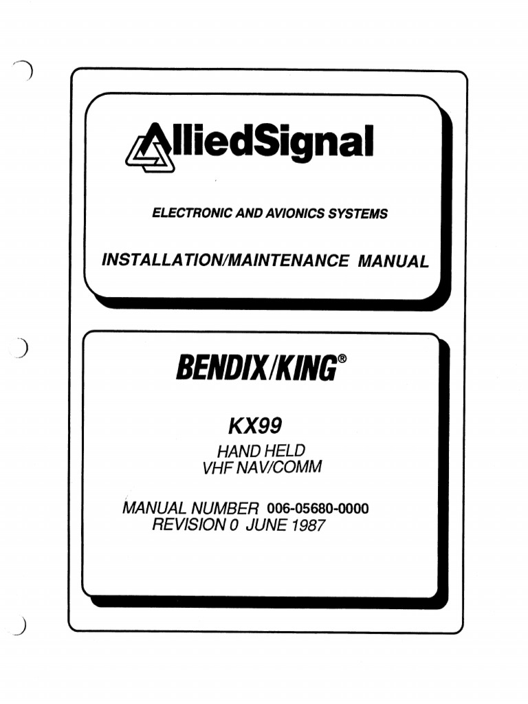 Bendix King kx99 Service Manual | PDF