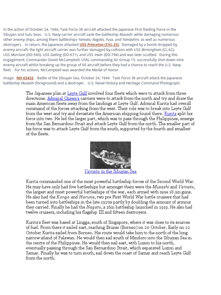 Battle of Sibuyan Sea | PDF | Naval Warfare | Military