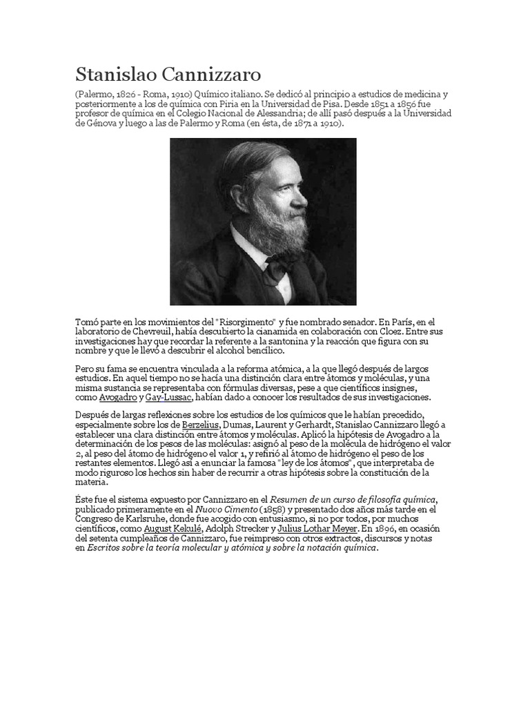 Stanislao Cannizzaro | PDF