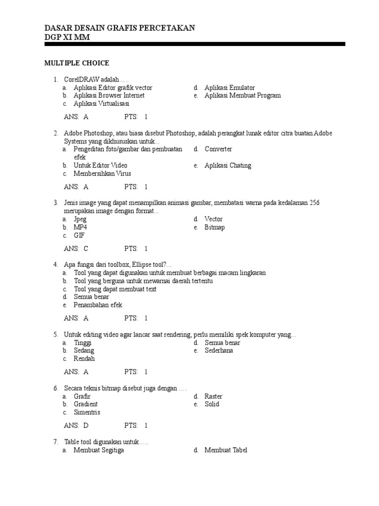 Kisi Kisi DGP Xi MM | PDF | Metode & Bahan Ajar